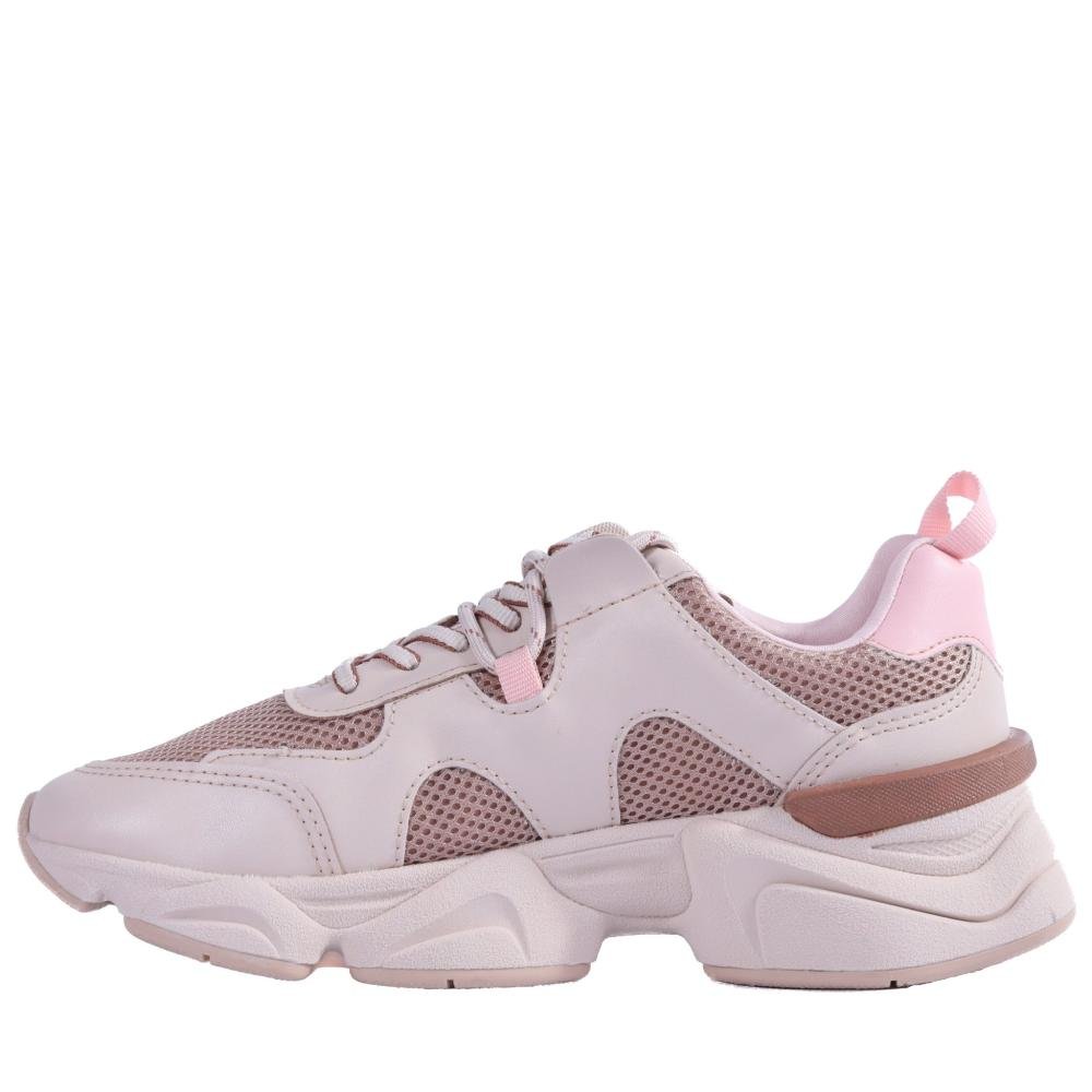 Tenis Ramarim SNK Feminino 25-90203 Creme/Mocca Rosa