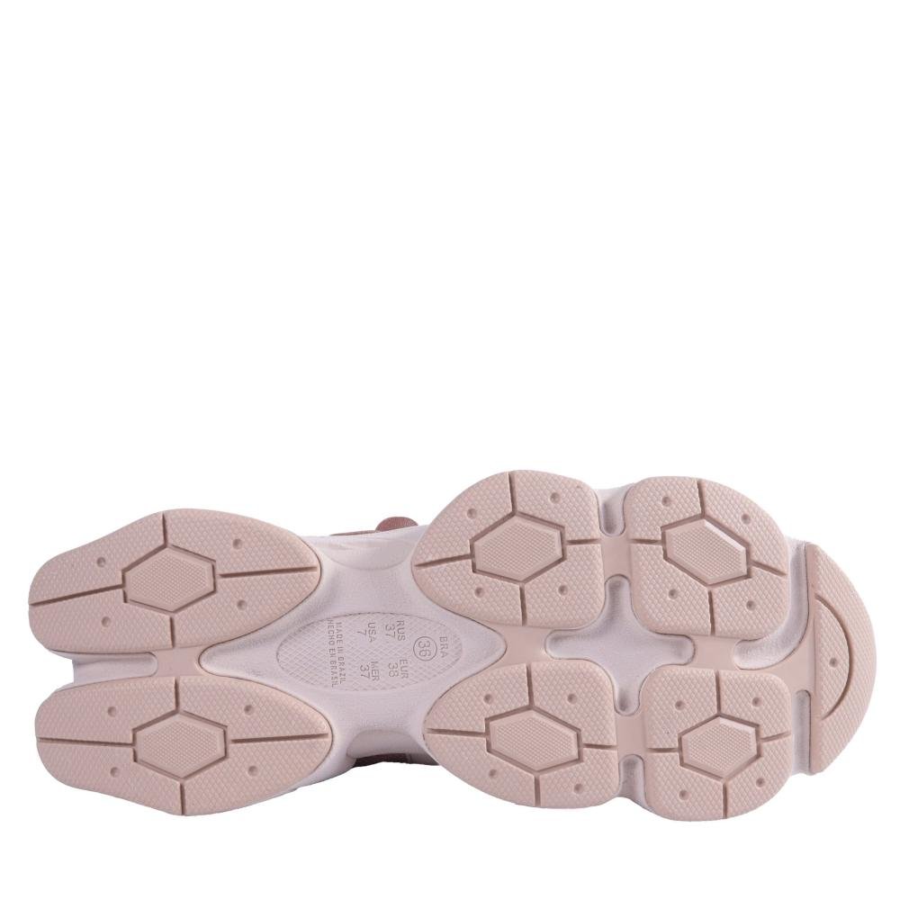 Tenis Ramarim SNK Feminino 25-90203 Creme/Mocca Rosa