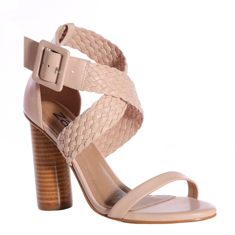 Sandália Feminina Zariff Salto Madeira Rosa Rosa