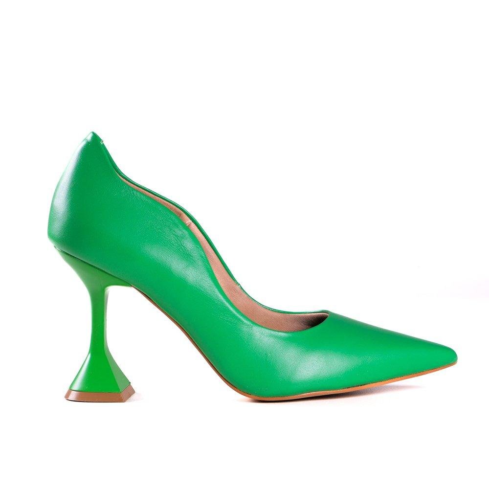 Sapato Scarpin Feminino Lia Line Salto Taça Verde Verde