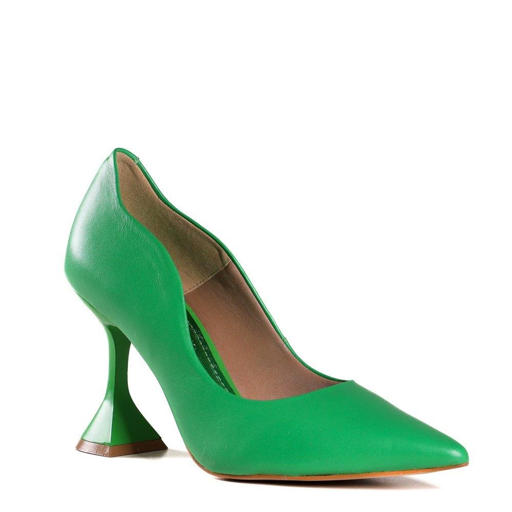 Sapato Scarpin Feminino Lia Line Salto Taça Verde Verde