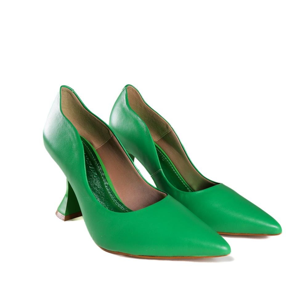 Sapato Scarpin Feminino Lia Line Salto Taça Verde Verde