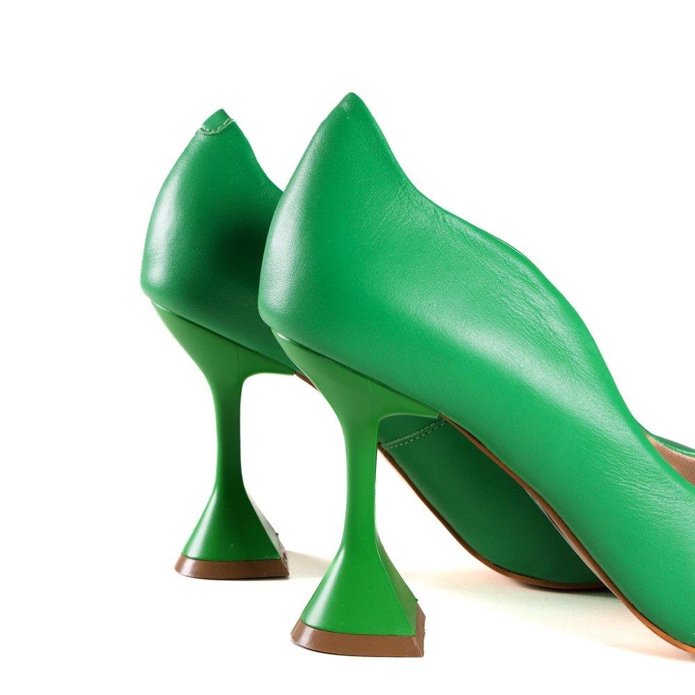Sapato Scarpin Feminino Lia Line Salto Taça Verde Verde