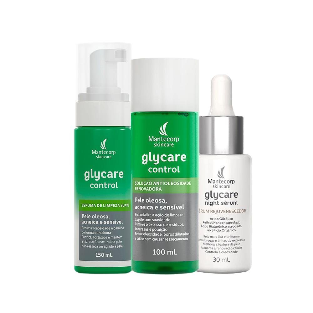Kit Facial Mantecorp Glycare - Espuma de Limpeza e Solução e Sérum 30ml ...