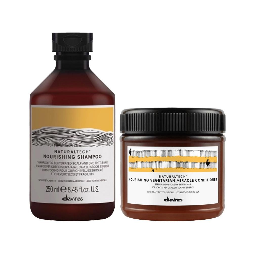 Kit Davines Natural Tech Nourishing - Shampoo e Condicionador ÚNICO