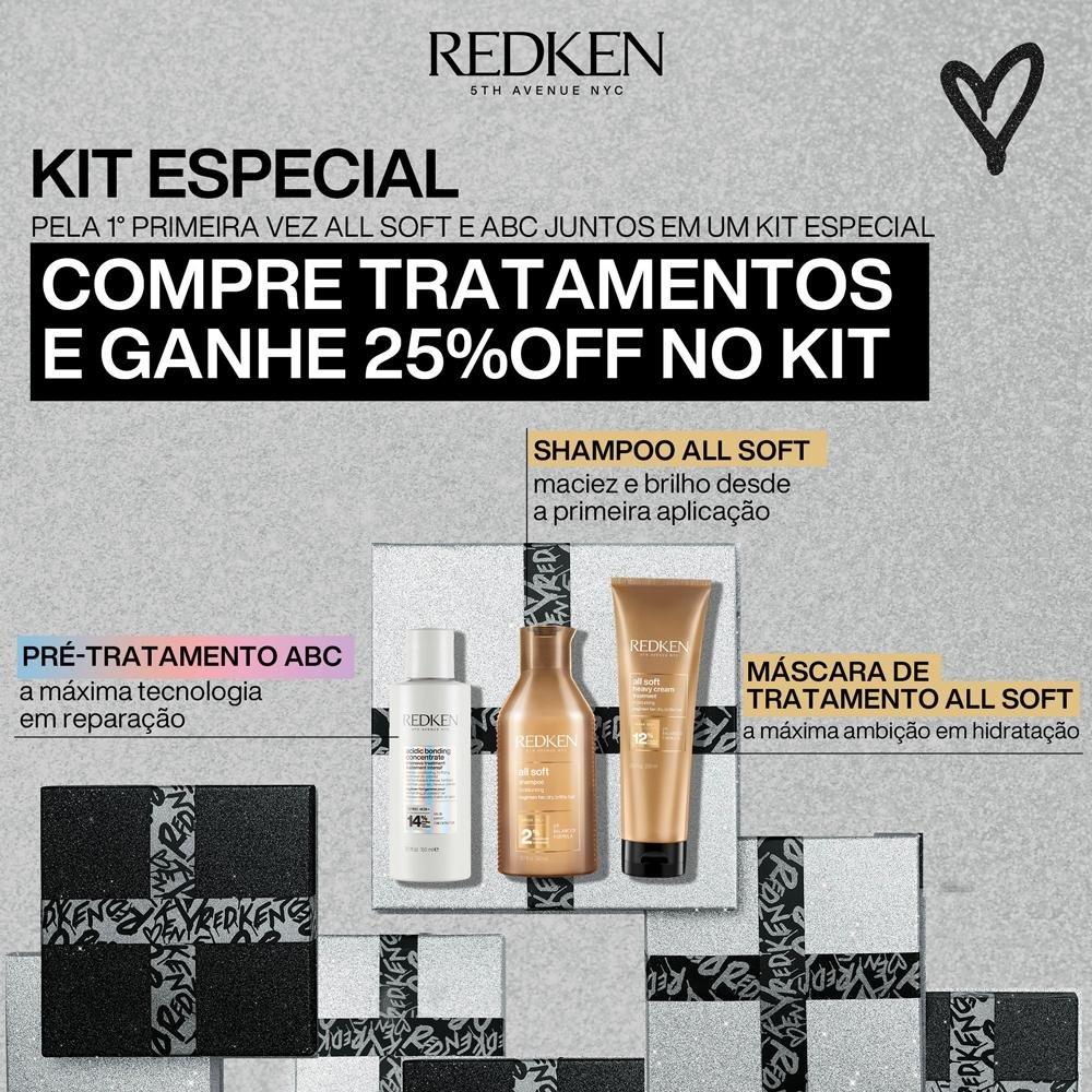 Kit Redken All Soft - Shampoo 300ml e Máscara 250 ml e Pré Shampoo Abc ...