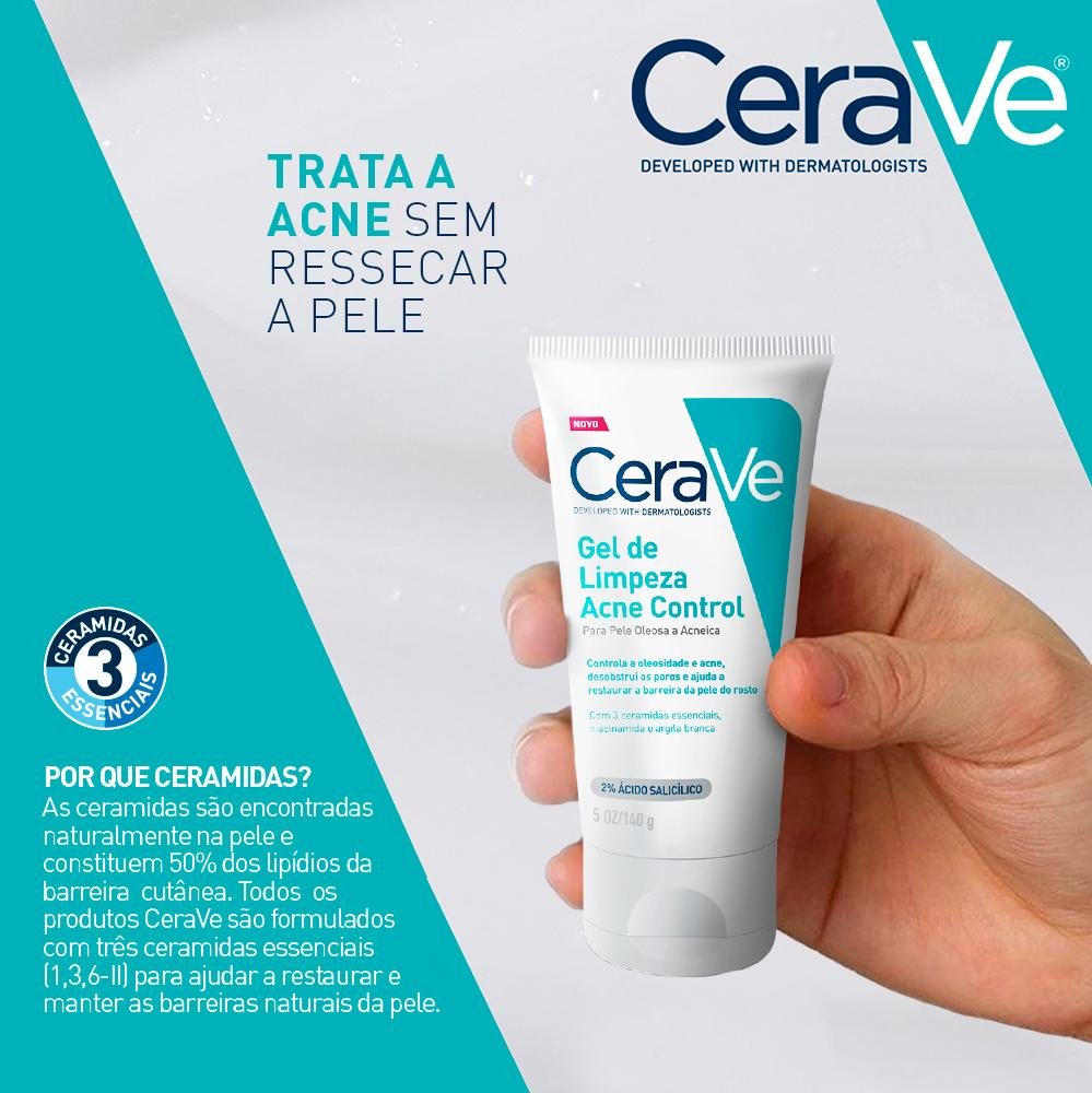 Cerave Acne Control Gel Facial de Limpeza 340g 340g