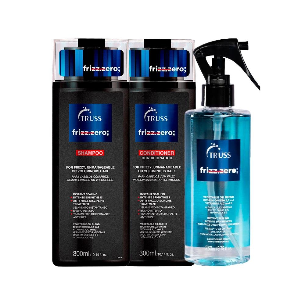 Kit Truss Frizz Zero Shampoo 300ml + Condicionador 300ml + Finalizador ...