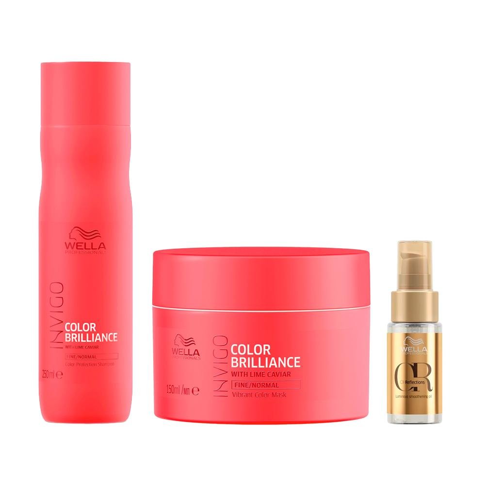 Wella Invigo Color Brilliance Shampoo, Máscara e Óleo ÚNICO