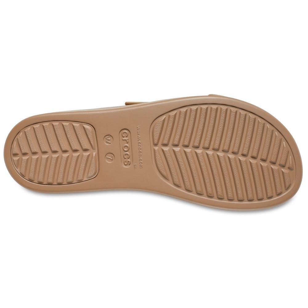 Sandália crocs brooklyn sandal lowwdg khaki Marrom