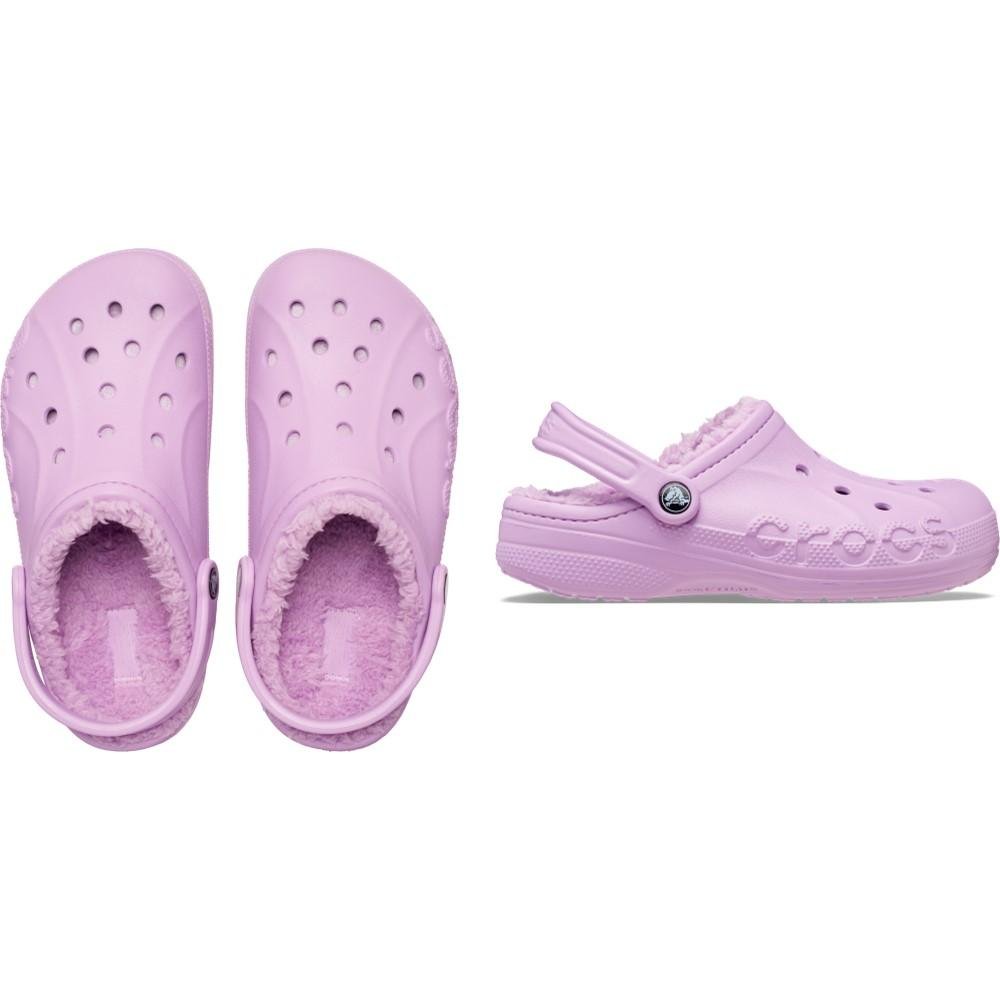 Sandália crocs baya lined clog orchid/orchid Roxo