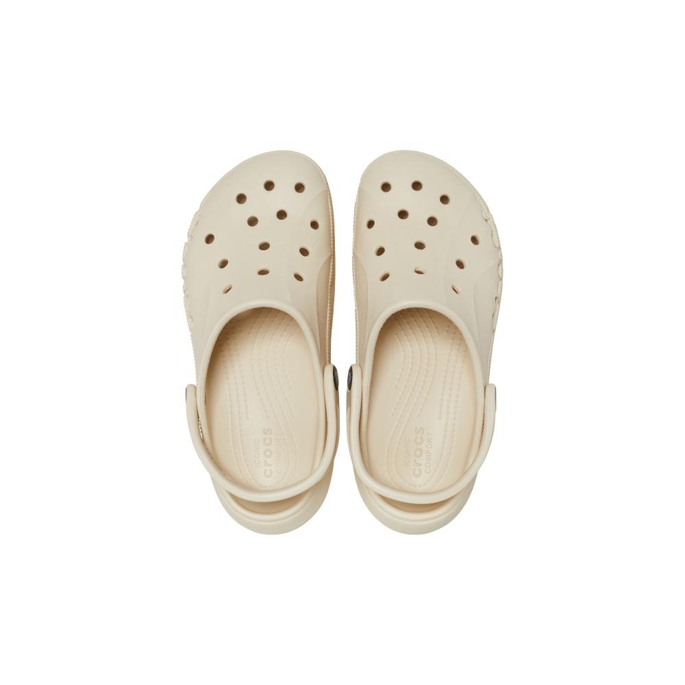 Sandália crocs baya plataform clog winter white Bege