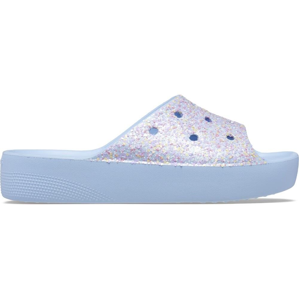 Chinelo classic plataform glitter slide blue calcite/multi Azul