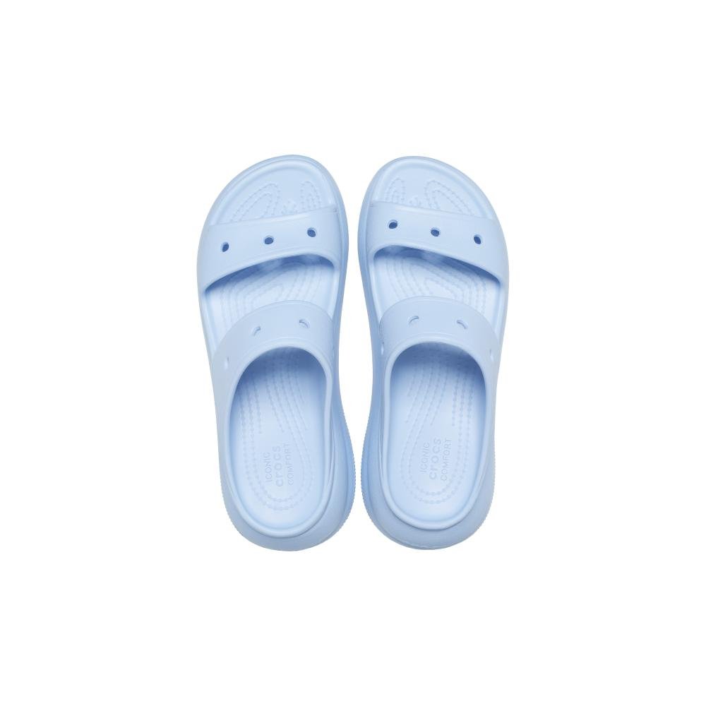 Sandália crocs classic crush platform sandal blue calcite Azul
