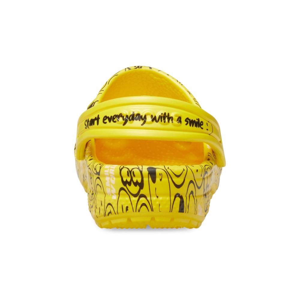Crocs classic smiley clog k white/multi Amarelo