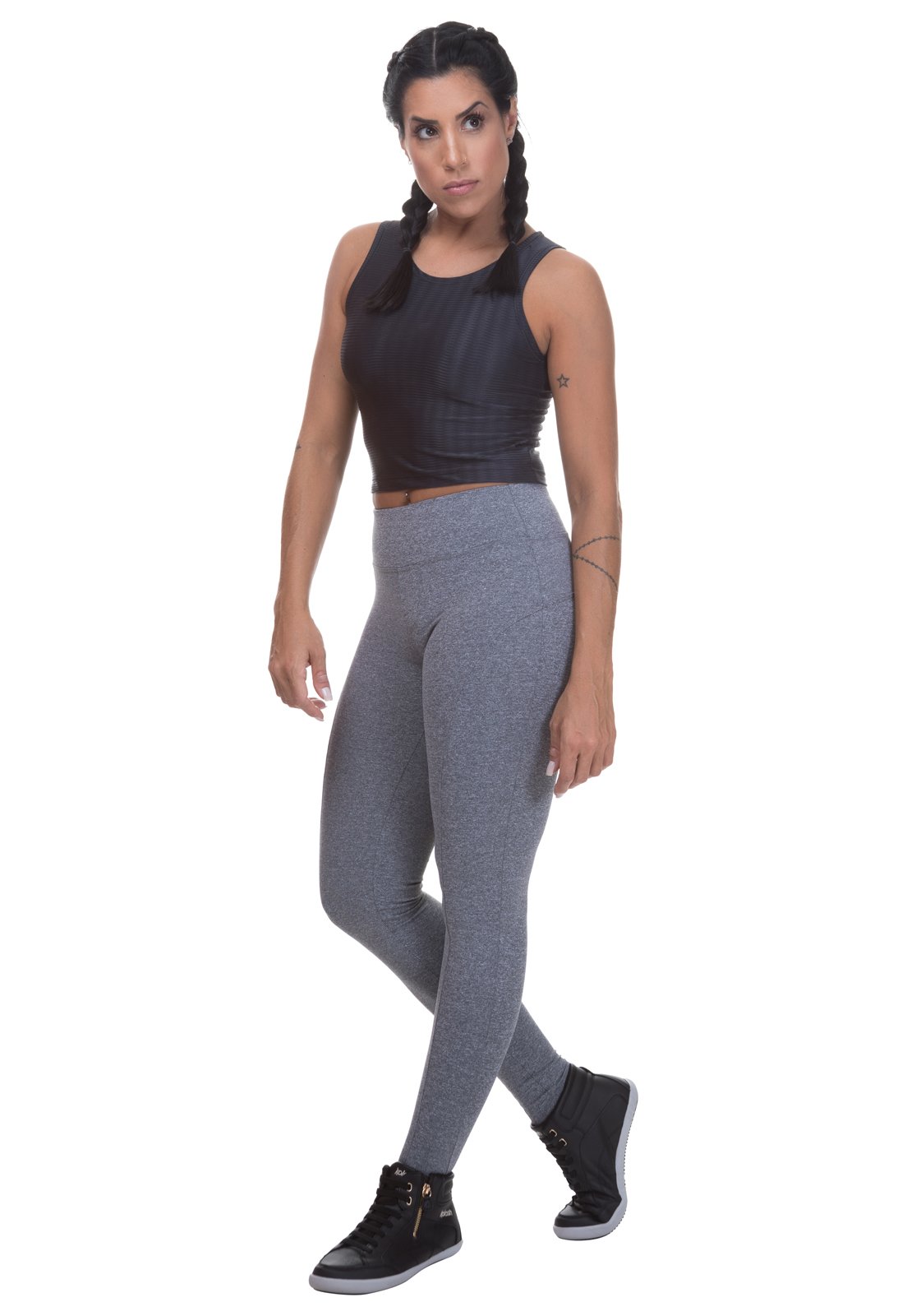 Calça Feminina Legging Miss Blessed Premium Montaria Cinza M