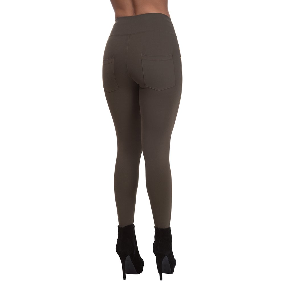 Calça Legging Feminina Miss Blessed Montaria Zíper Verde P
