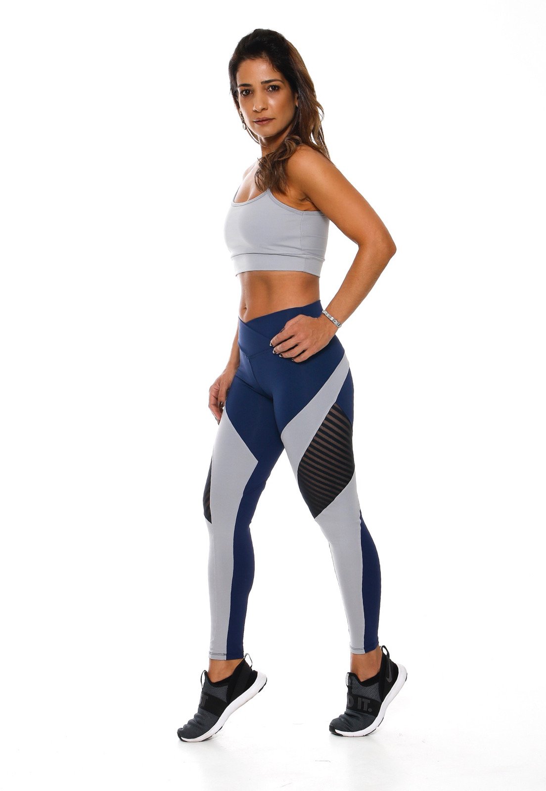 Calça Legging Femininia Miss Blessed Define Azul Marinho Azul