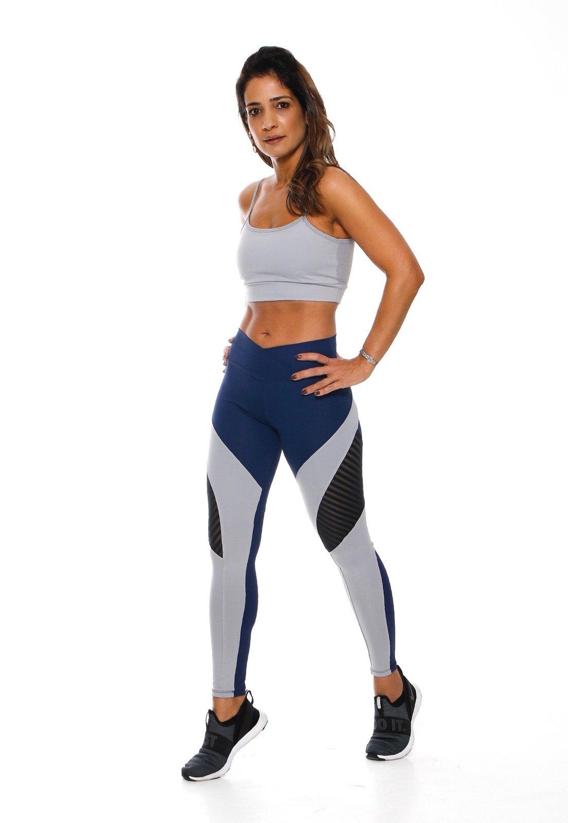 Calça Legging Femininia Miss Blessed Define Azul Marinho Azul