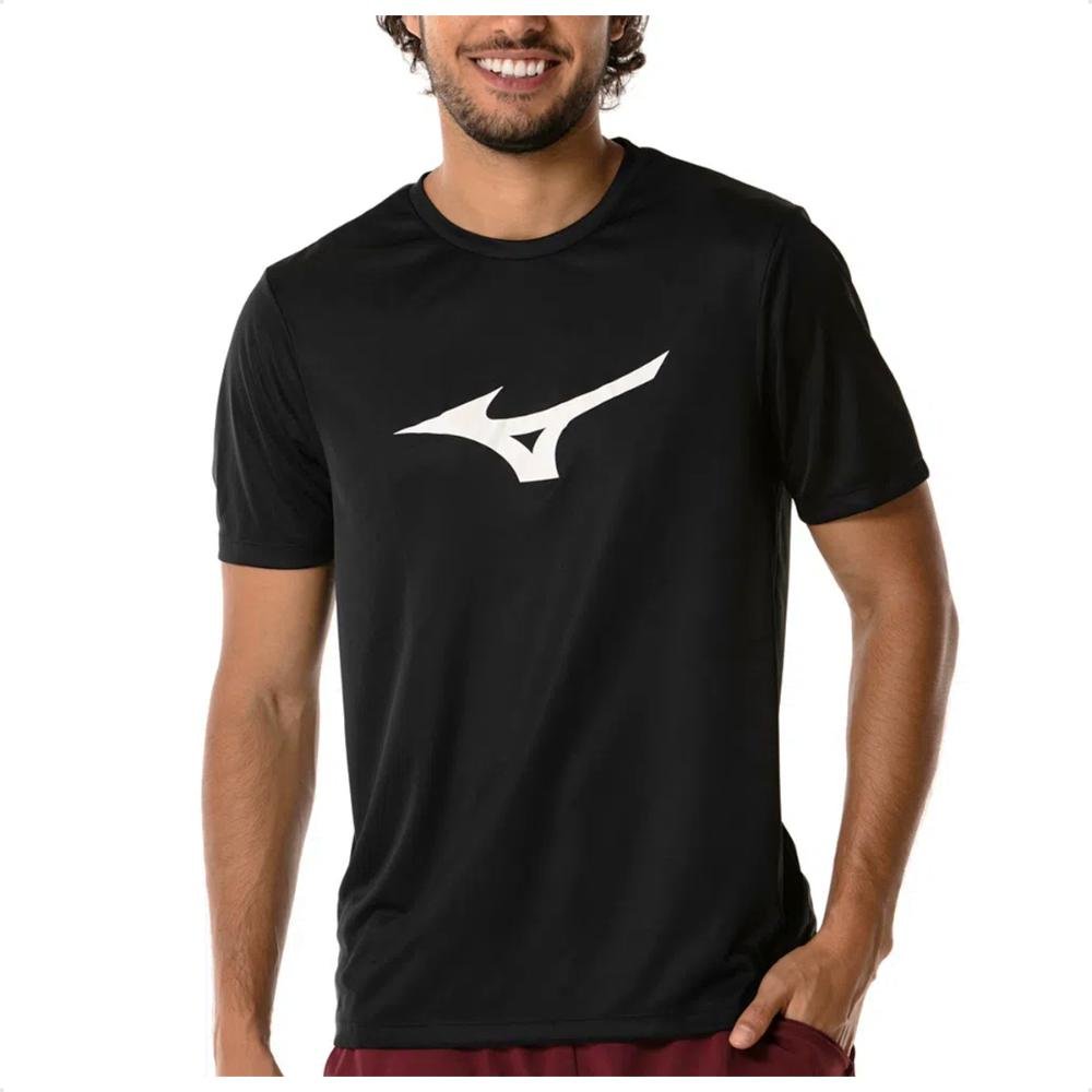 Camiseta Mizuno Run Spark M Masculina Preto/Branco