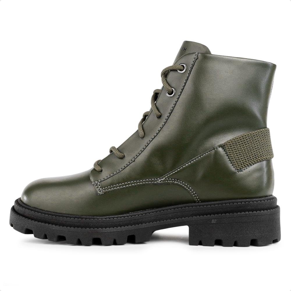 Bota Ramarim Coturno Tratorada Ziper Feminina Verde