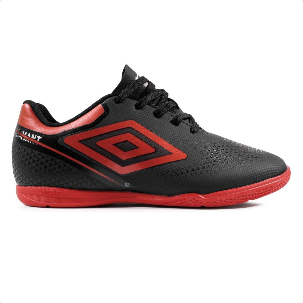 Chuteira Futsal Umbro Adamant Top Speed Jr Preto/Vermelho