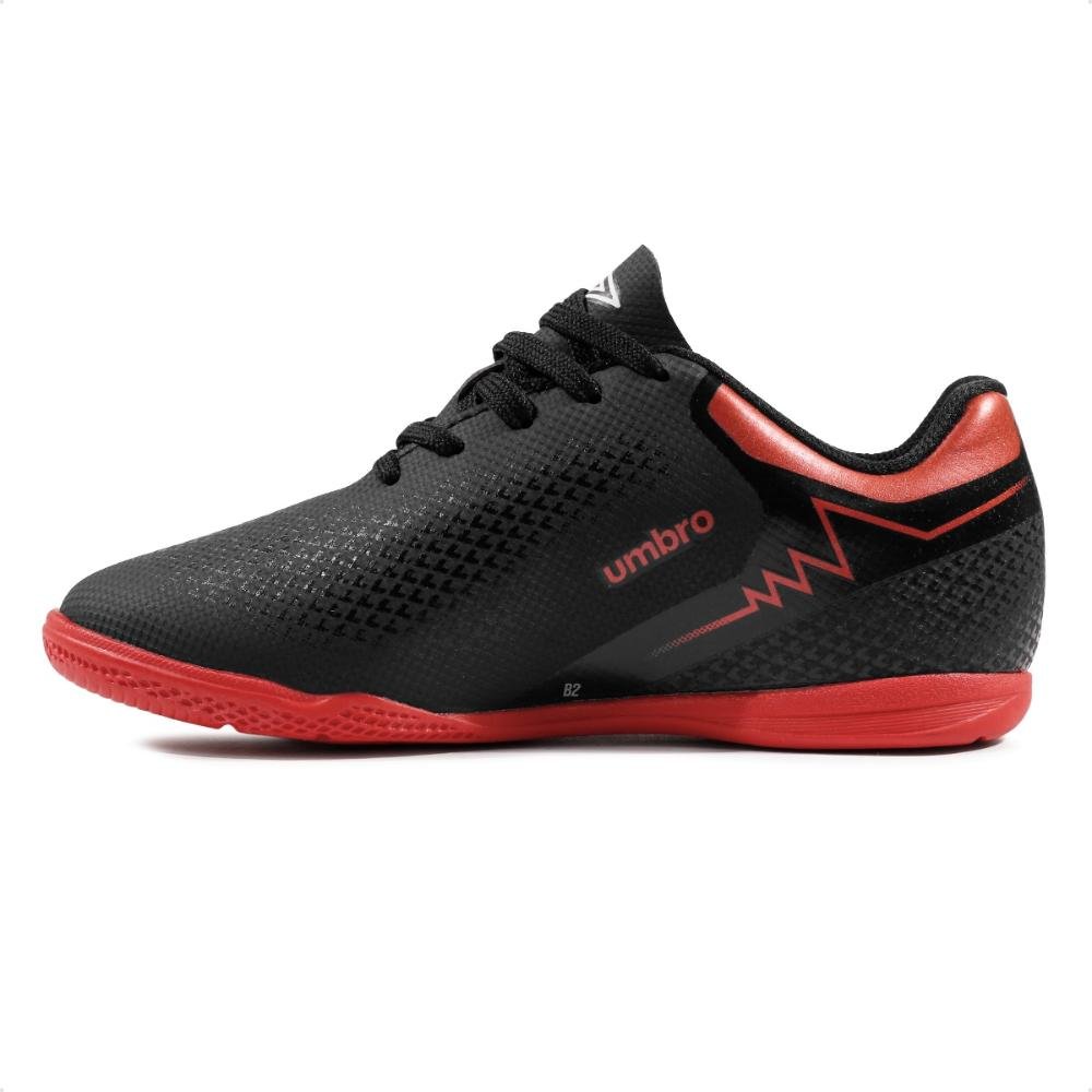 Chuteira Futsal Umbro Adamant Top Speed Jr Preto/Vermelho