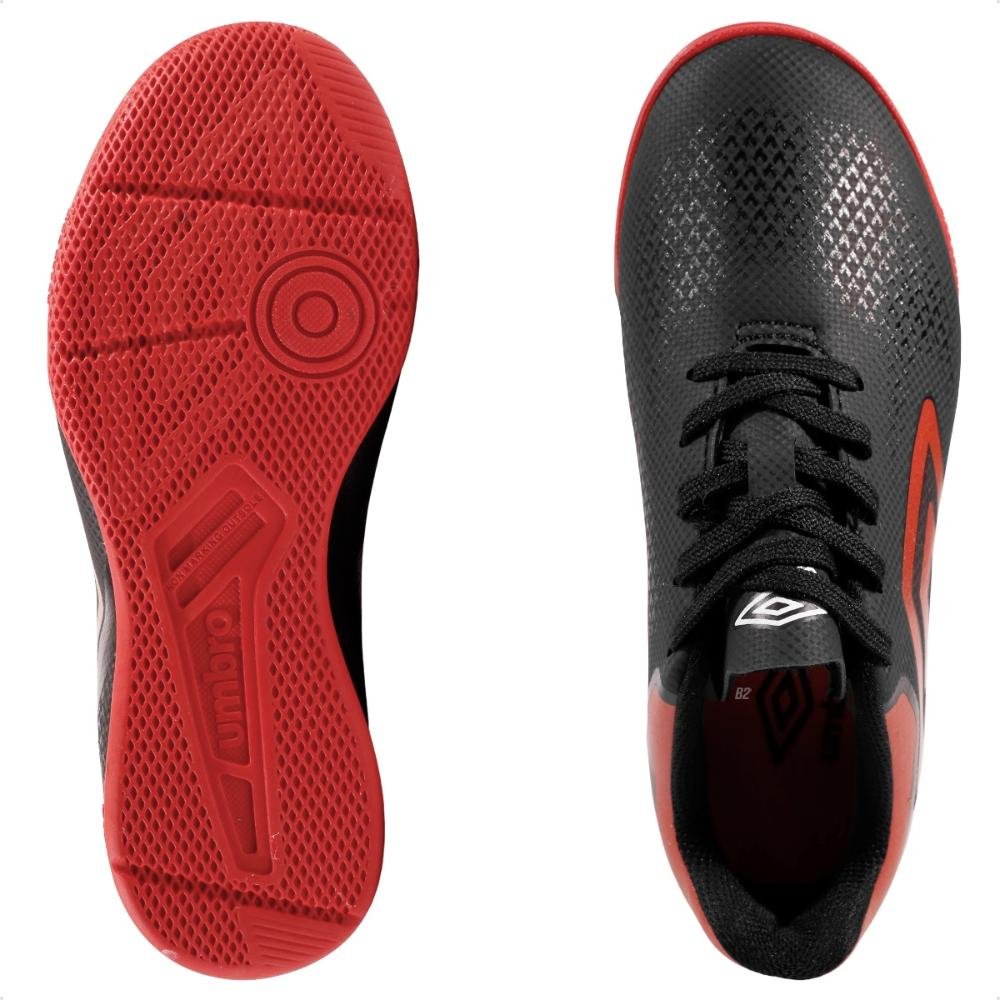Chuteira Futsal Umbro Adamant Top Speed Jr Preto/Vermelho