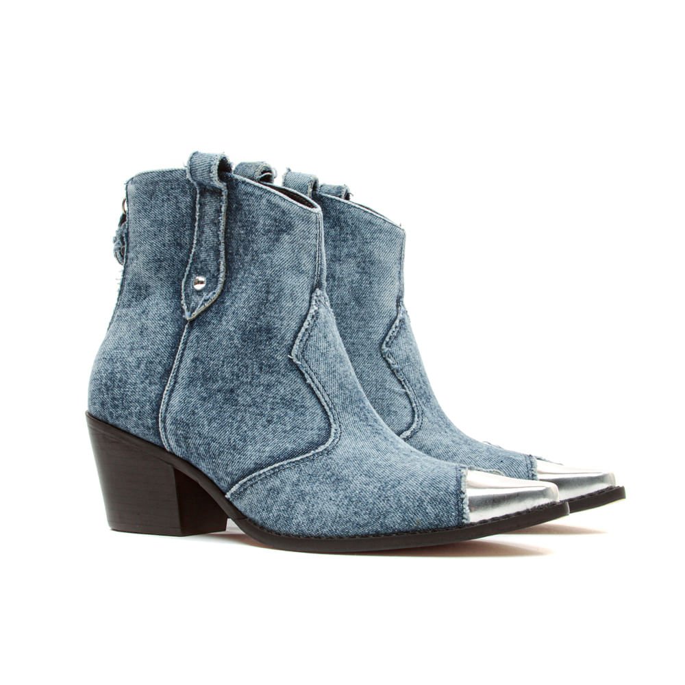 BOTA WESTERN JEANS AZUL ESCURO CANO CURTO CECCONELLO 2146008-3 Azul