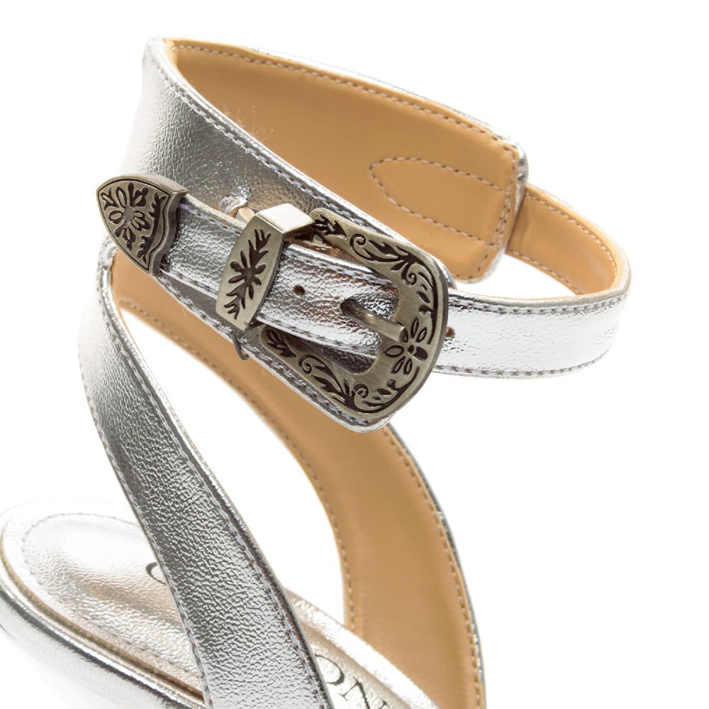 Sandália Prata Salto Alto Cecconello 2346002-3 Prata