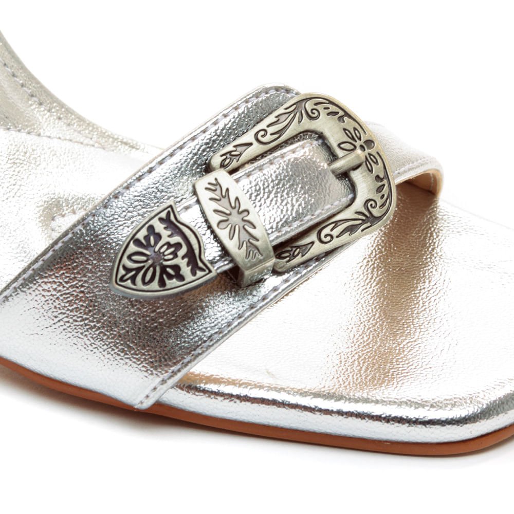 Sandália Prata Salto Alto Cecconello 2346002-3 Prata