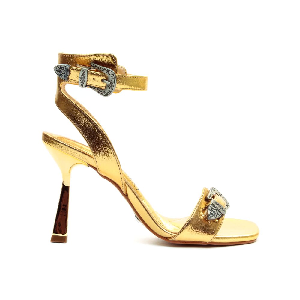 Sandália Ouro Salto Alto Cecconello 2346002-4 Dourado