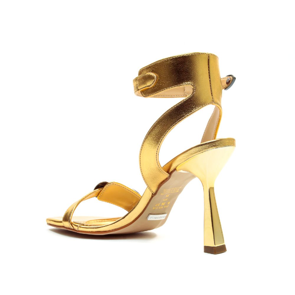 Sandália Ouro Salto Alto Cecconello 2346002-4 Dourado