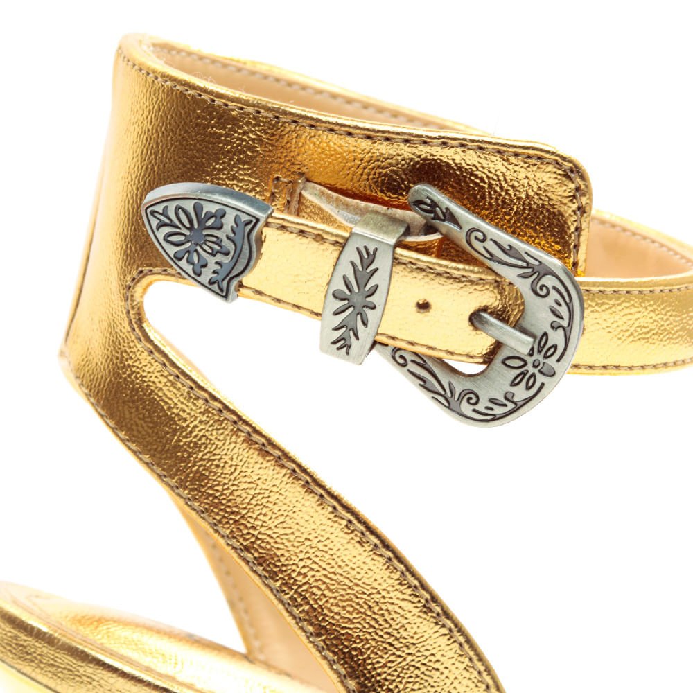 Sandália Ouro Salto Alto Cecconello 2346002-4 Dourado