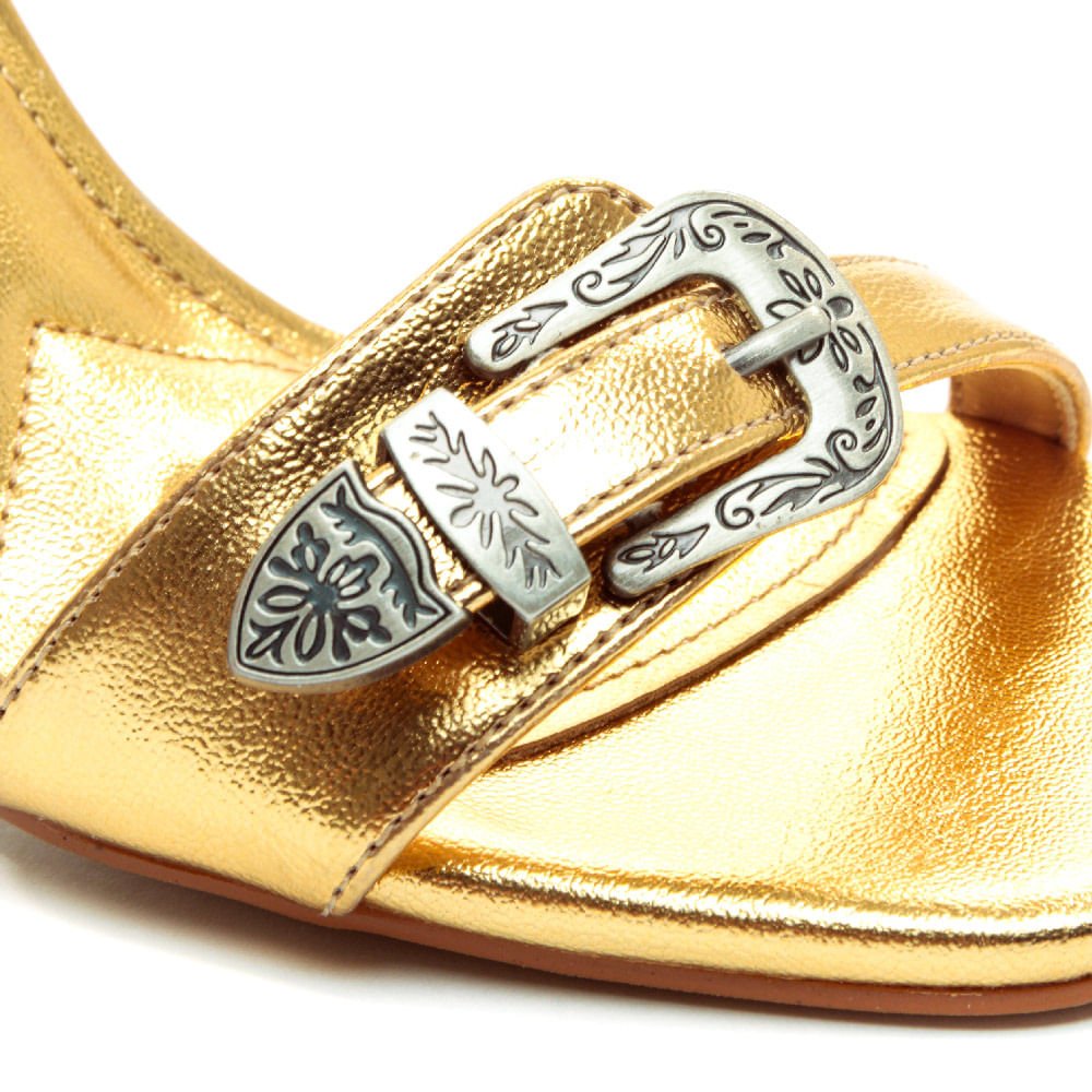 Sandália Ouro Salto Alto Cecconello 2346002-4 Dourado