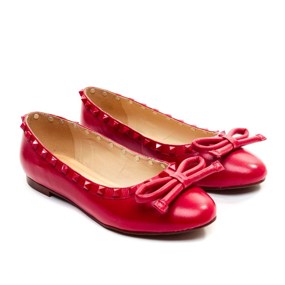 Sapatilha Couro Vermelho Cecconello 2408002-17 Vermelho