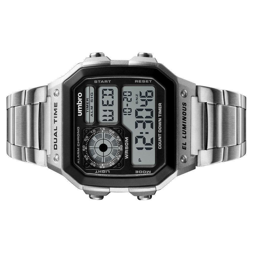 Relógio Masculino Digital Umbro Prata UMB-202-S Prata