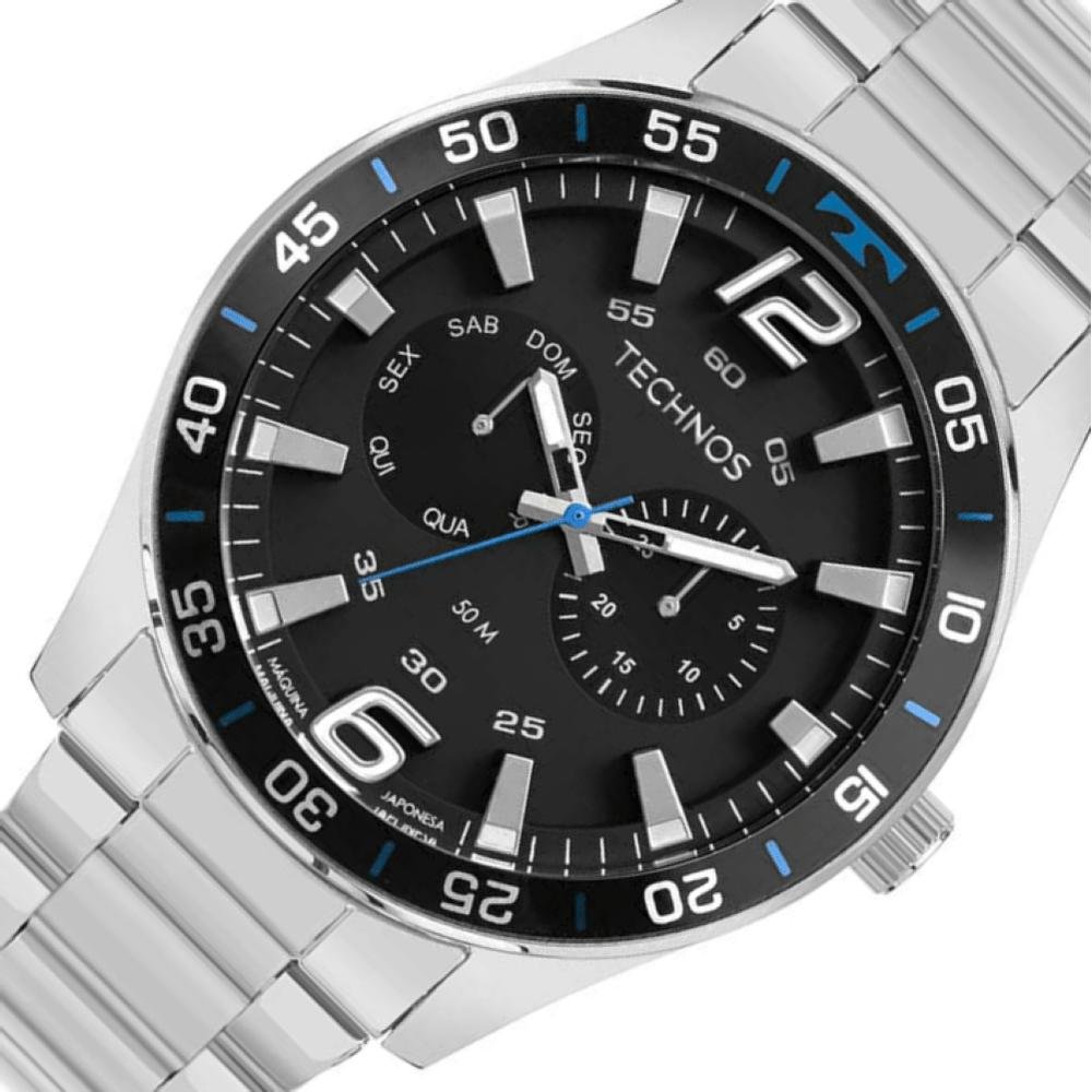 Relógio Masculino Racer Technos Prata 6P25BW/1P Prata