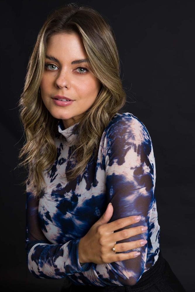 Blusa Feminina em Tule Manchas Azul Cess Azul