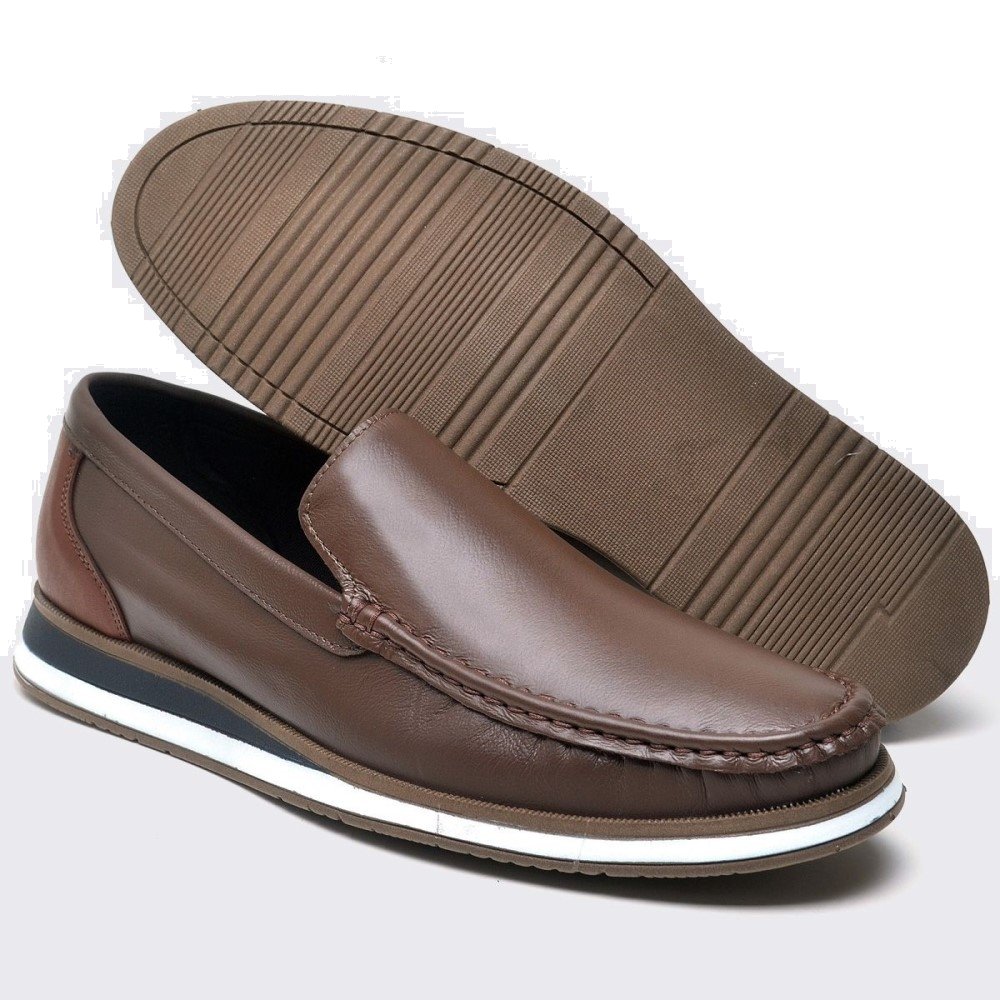 Mocassim Masculino Sola Borracha Macia Calce Fácil Costura Reforçada ...