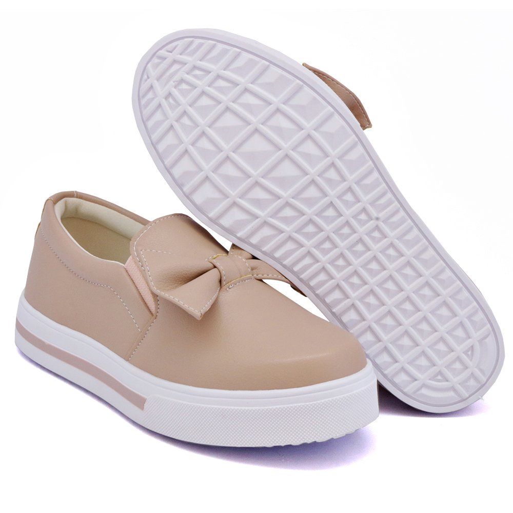 Slip On Autem Originals sem Cadarço com Laço e Sola Alta Reta Detalhe ...