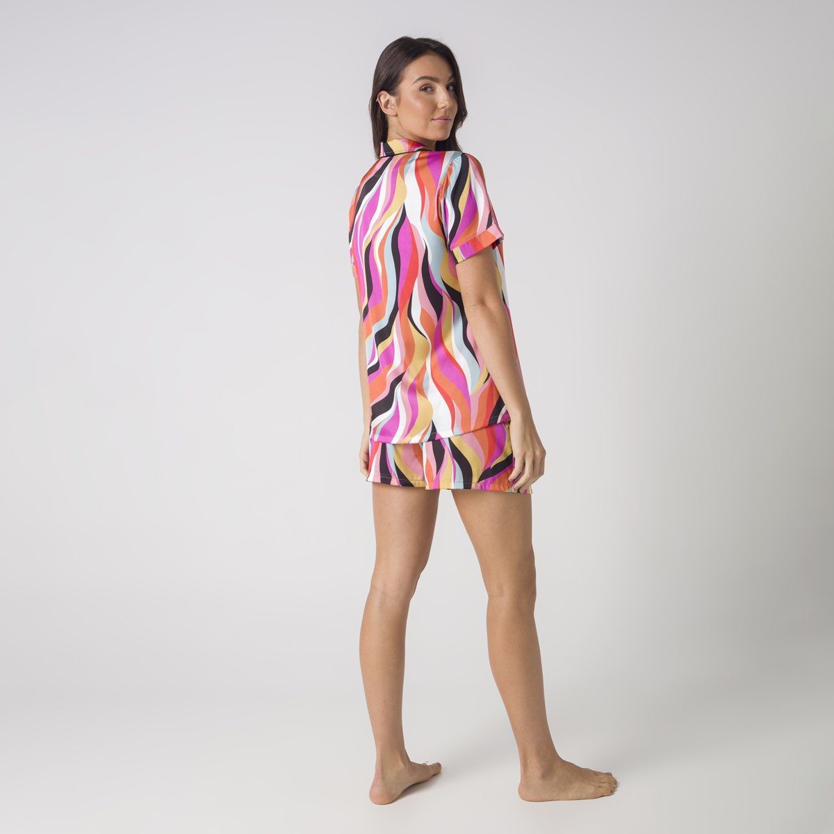 Pijama Feminino Curto Multicolor Ureshi Rosa