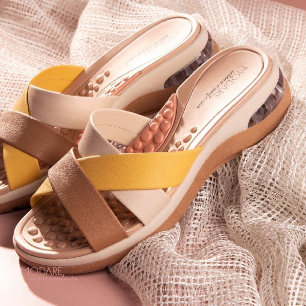Chinelo Tamanco Feminino Modare Ultraconforto 7183.100 Bege
