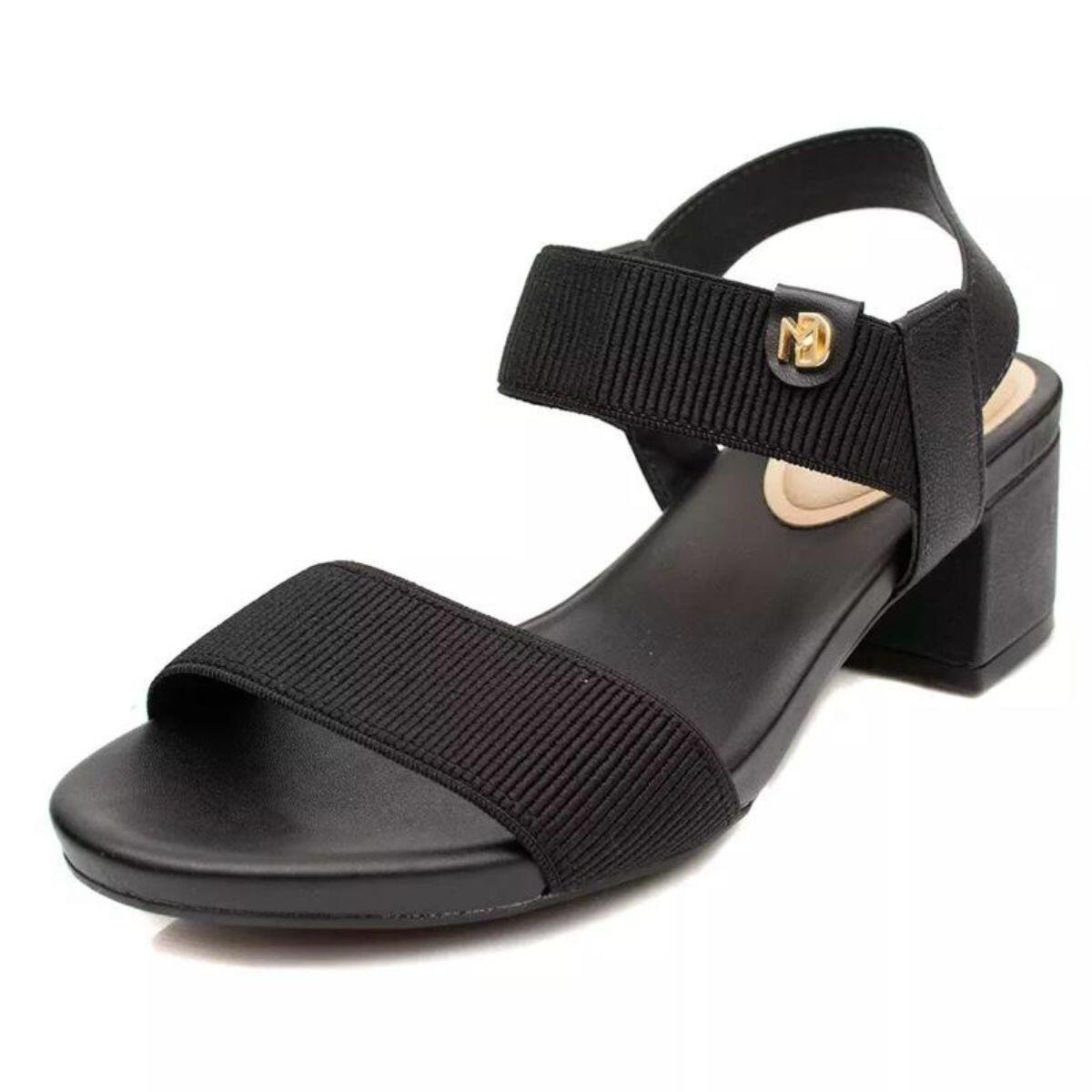 Sandália Feminina Modare Ultraconforto Salto Grosso 7187.100 Preto