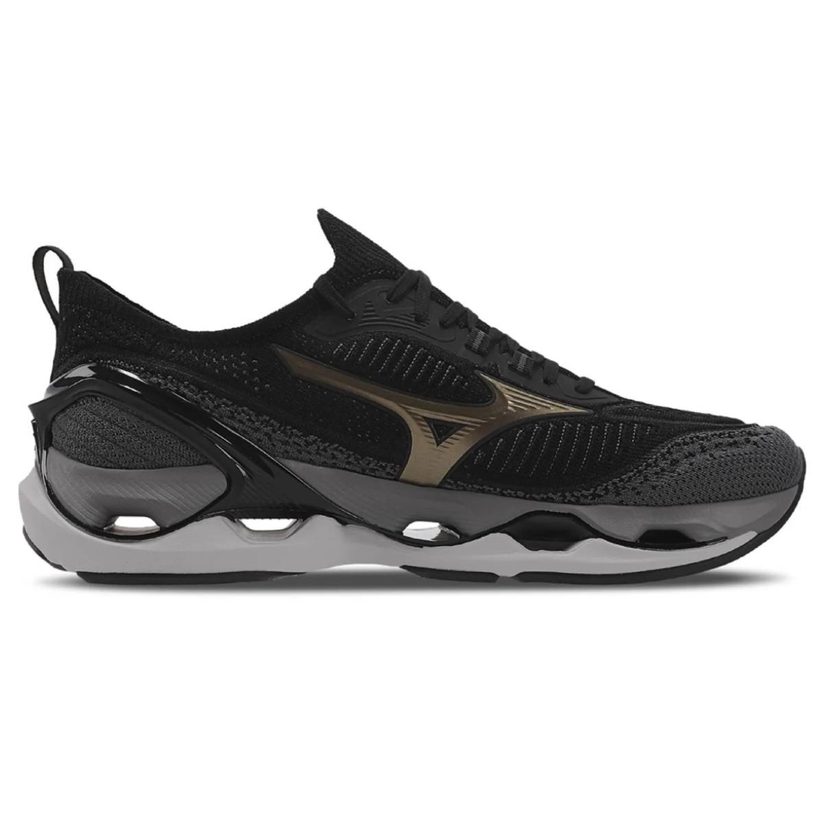Tênis Mizuno Wave Endeavor 3 - Masculino - Preto-Dourado Preto/Dourado