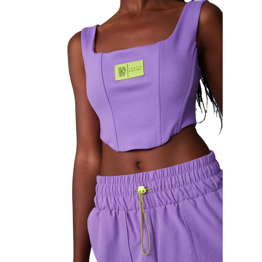 Top Corset Easy Lança Perfume Sem Manga Roxo Feminino PP