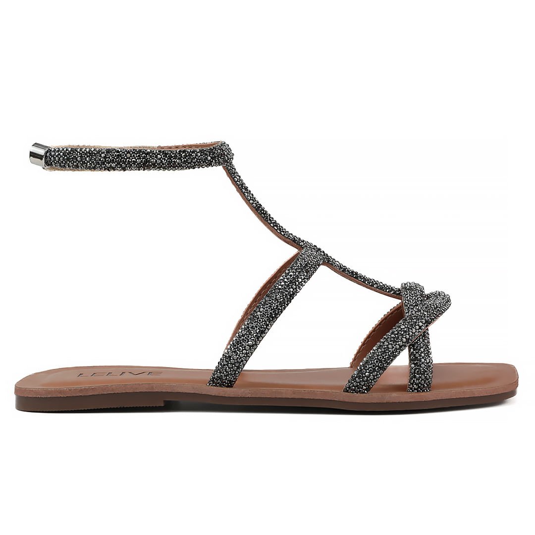 Rasteira Carmel Prata Velho Prata