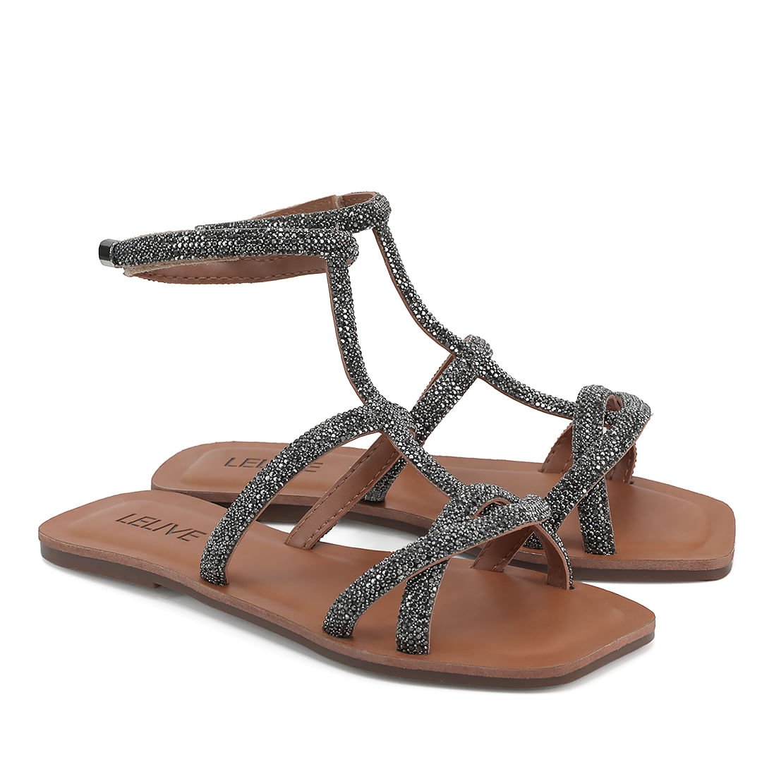 Rasteira Carmel Prata Velho Prata