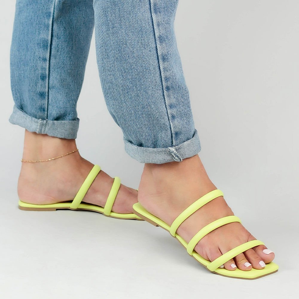 Rasteira Multi Tiras Giliane Lima Verde