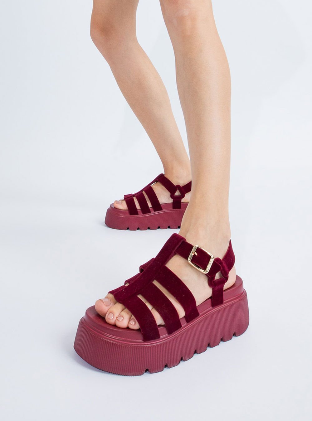Sandália Petite Jolie Flow Sandal Merlot PJ7561A Vermelho